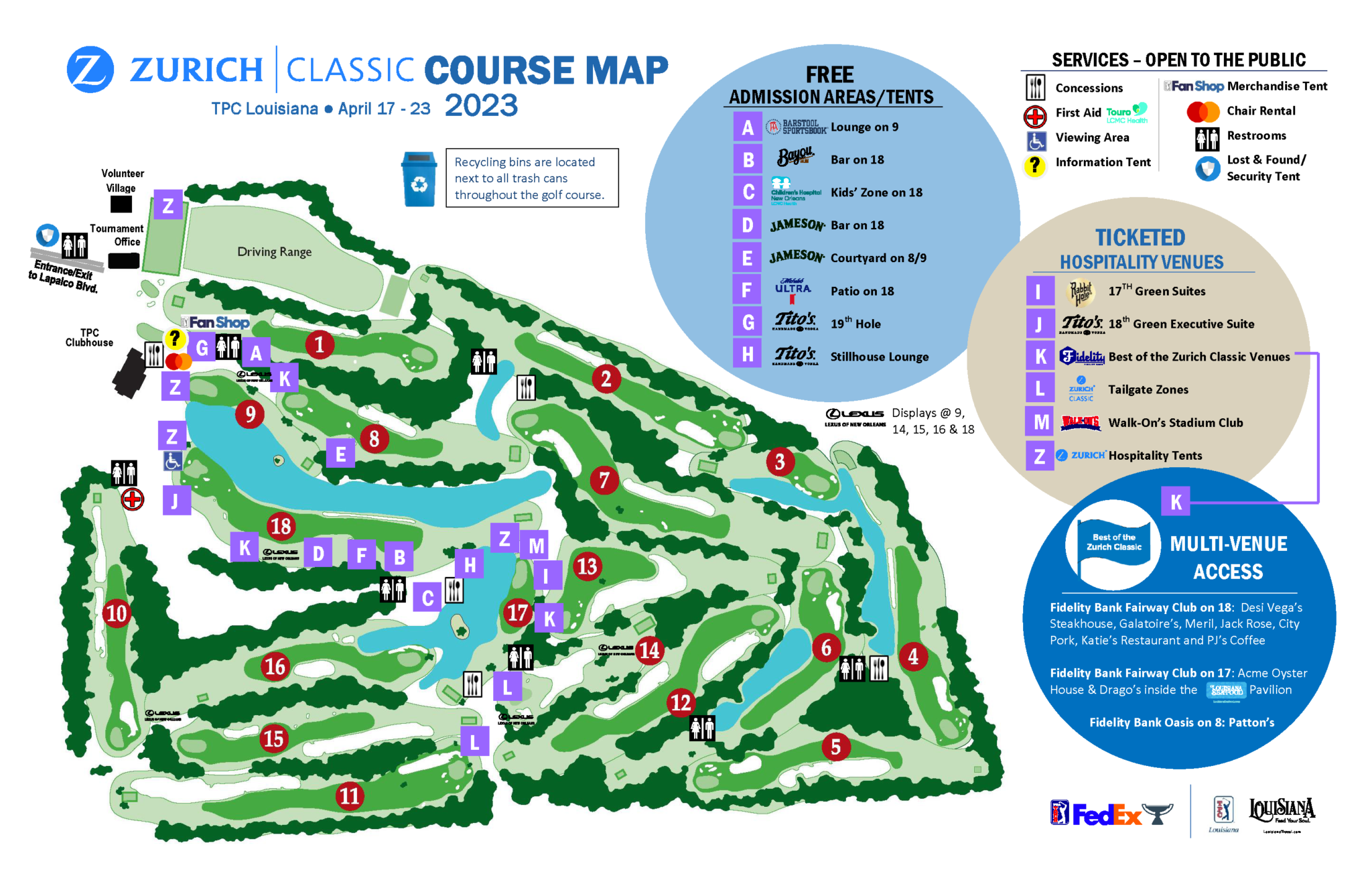 Course Map – Zurich Classic of New Orleans